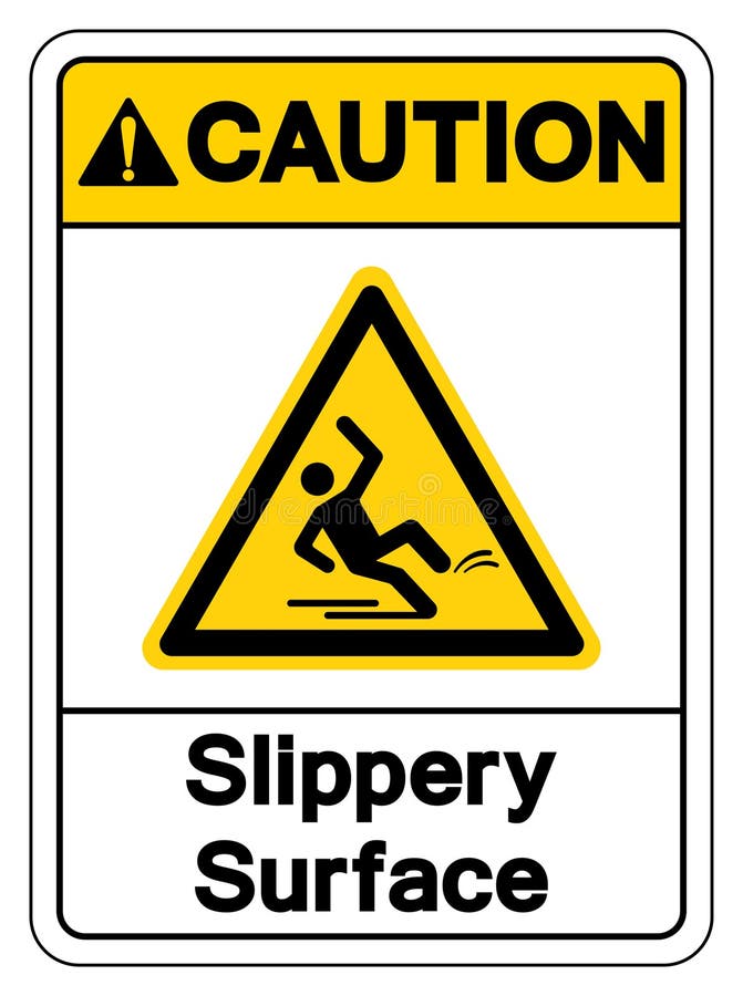 Caution Slippery Surface Symbol Sign,Vector Illustration, Isolate on ...