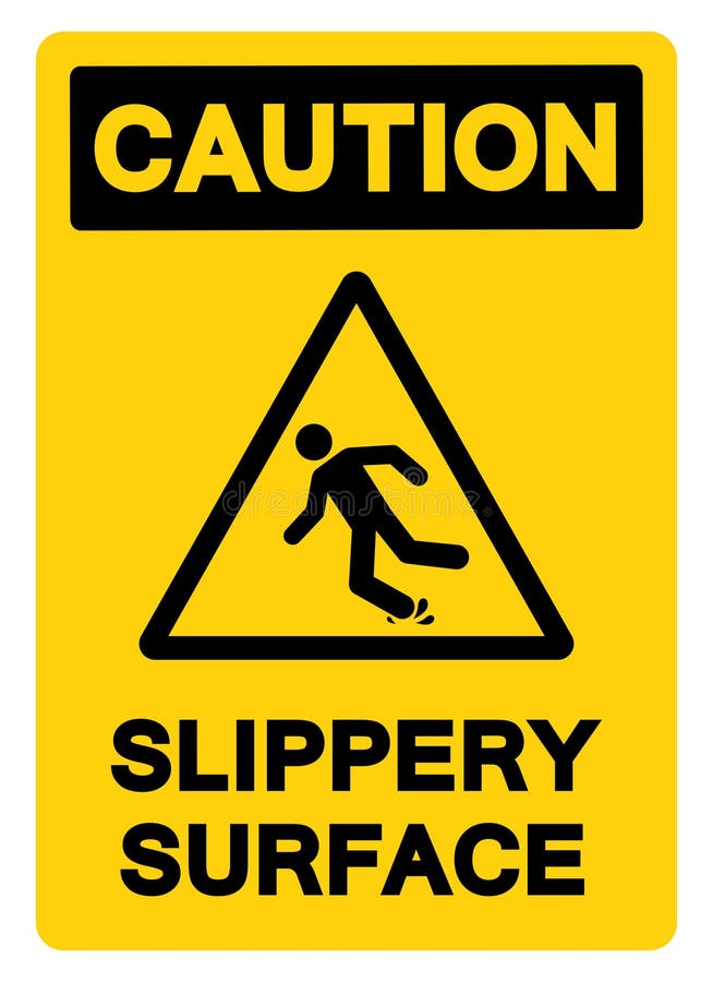 Caution Slippery Surface Symbol Sign,Vector Illustration, Isolate on ...