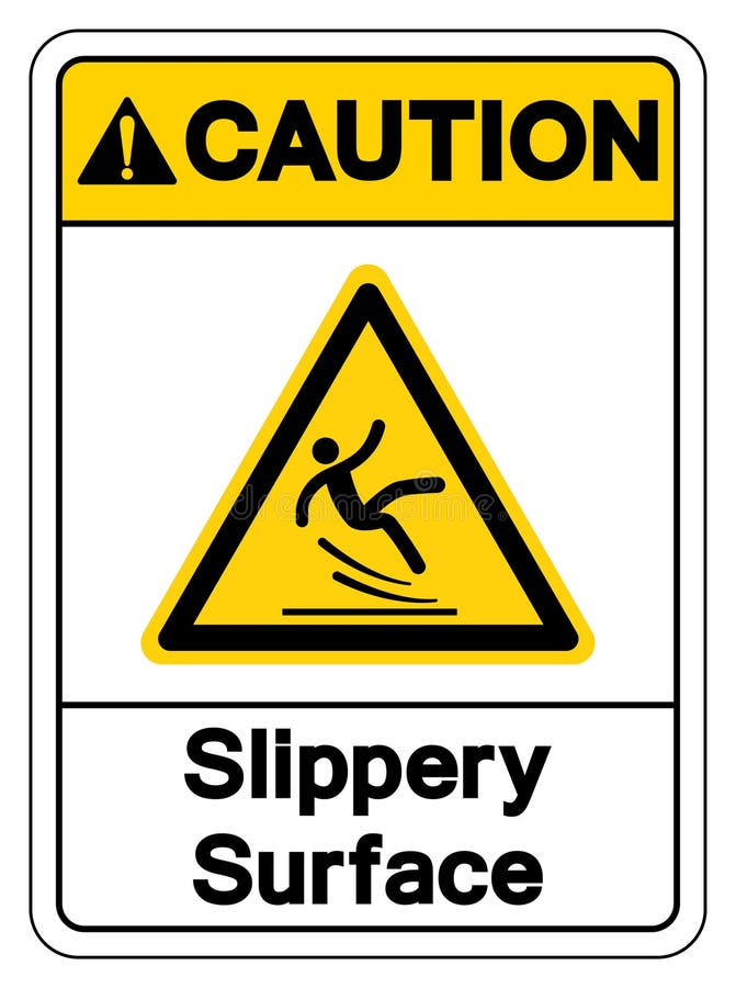 Caution Slippery Surface Symbol Sign,Vector Illustration, Isolate on ...