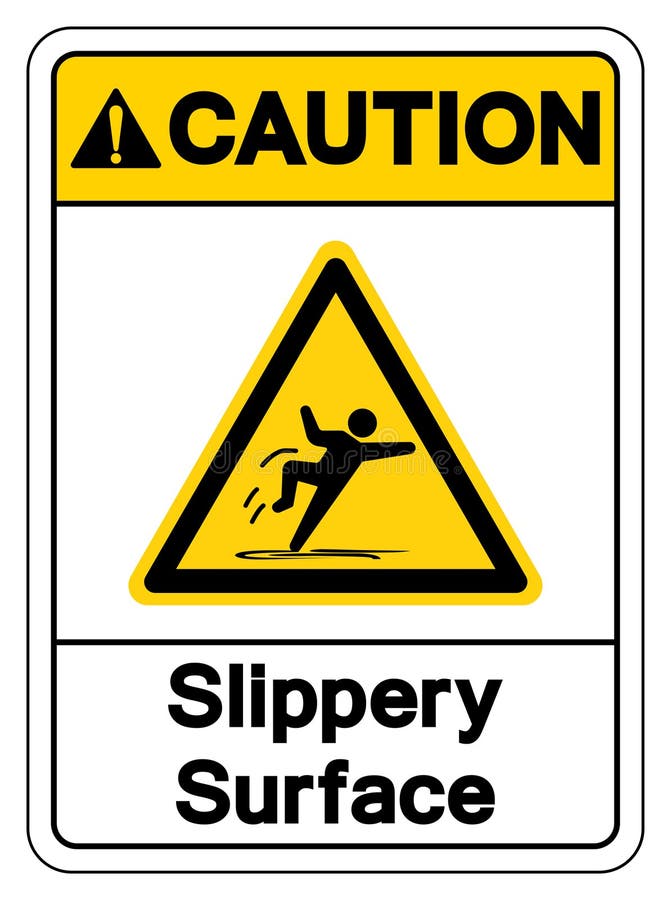Caution Slippery Surface Symbol Sign,Vector Illustration, Isolate on ...