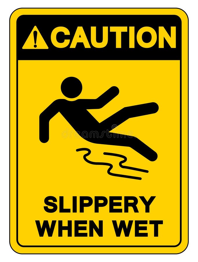Caution Slippery when Wet Symbol Sign,Vector Illustration, Isolate on ...