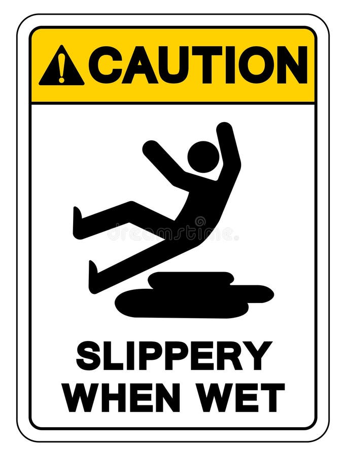 Caution Slippery when Wet Symbol Sign,Vector Illustration, Isolate on ...