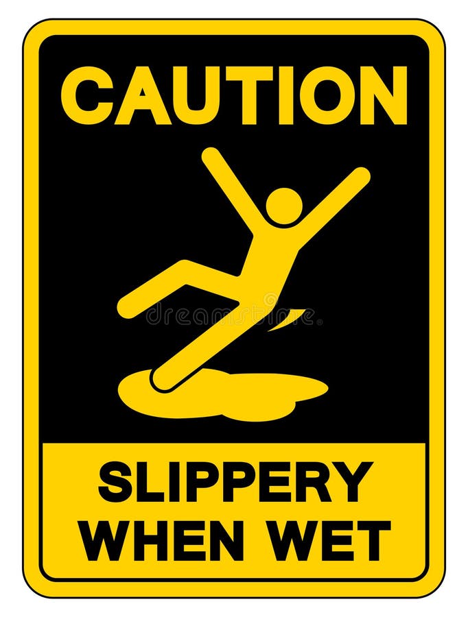 Caution Slippery when Wet Symbol Sign,Vector Illustration, Isolate on ...