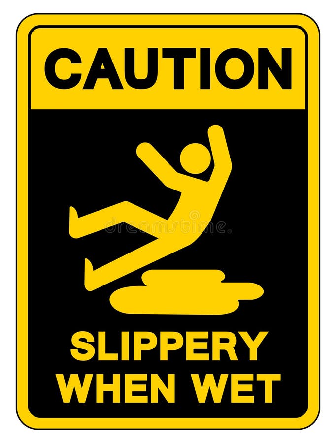 Caution Slippery when Wet Symbol Sign,Vector Illustration, Isolate on ...