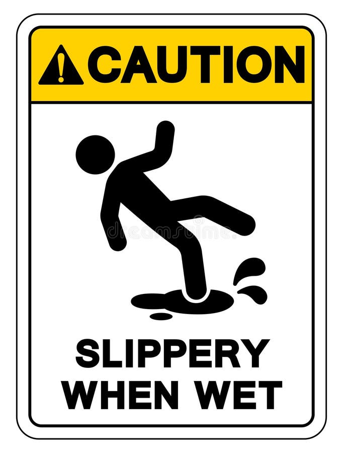 Caution Slippery When Wet Symbol Sign Vector Illustration Isolate On