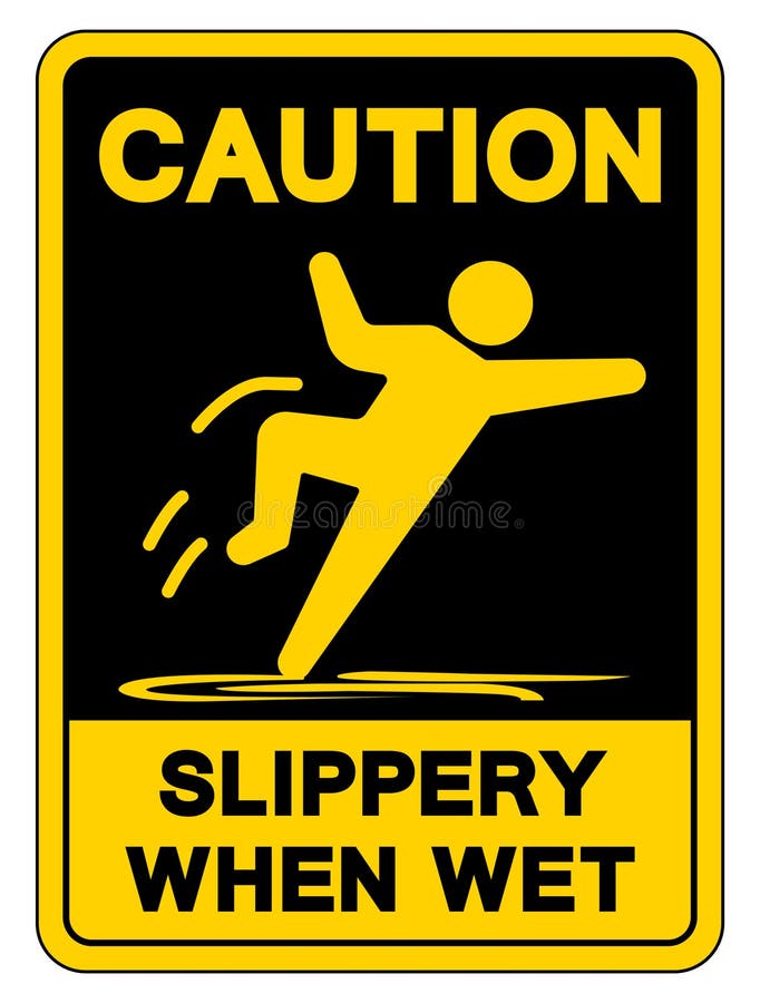 Caution Slippery when Wet Symbol Sign,Vector Illustration, Isolate on ...