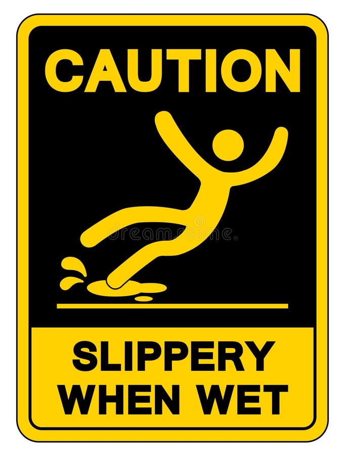 Caution Slippery when Wet Symbol Sign,Vector Illustration, Isolate on ...