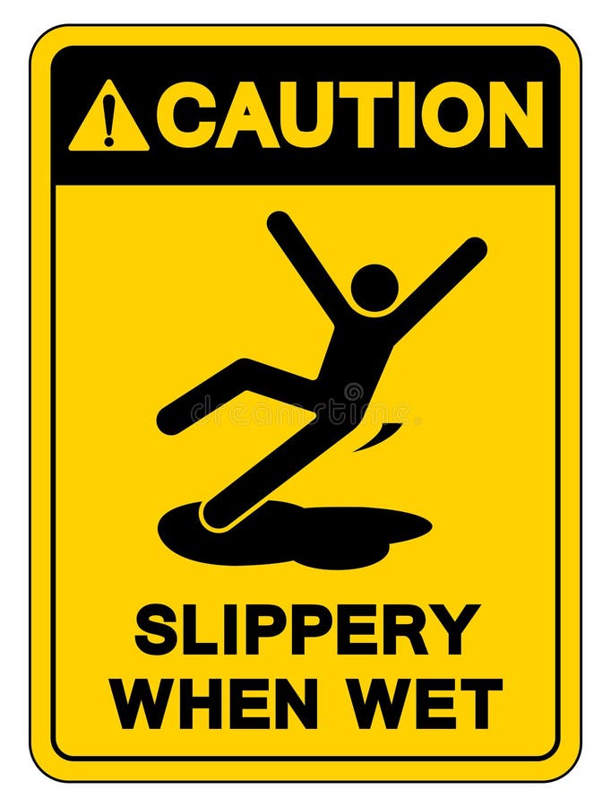 Caution Slippery when Wet Symbol Sign,Vector Illustration, Isolate on ...