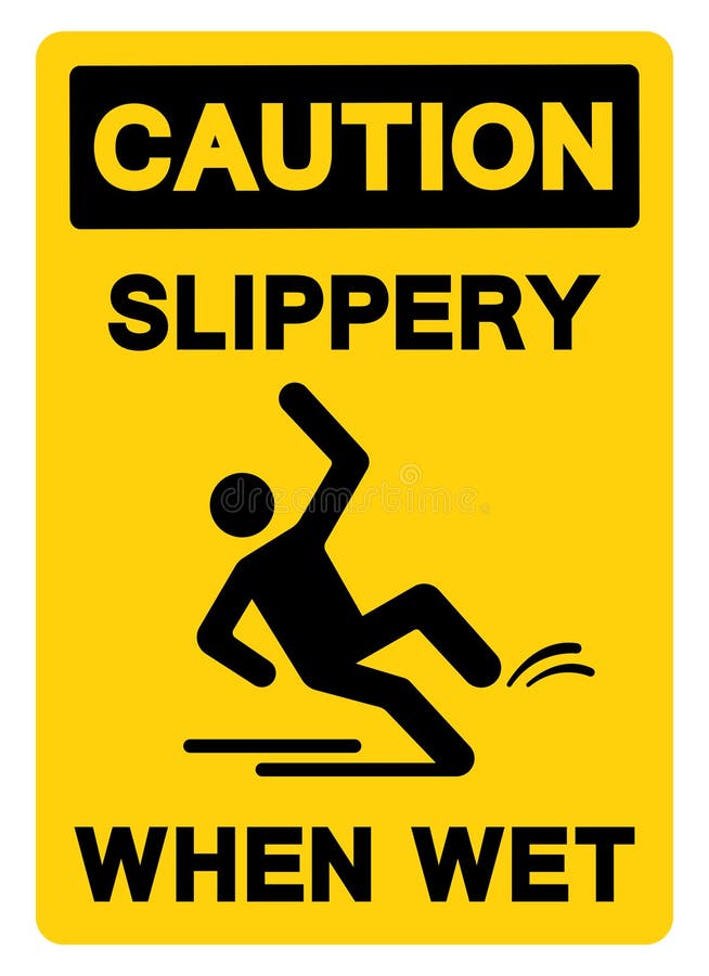 Caution Slippery when Wet Symbol Sign,Vector Illustration, Isolate on ...
