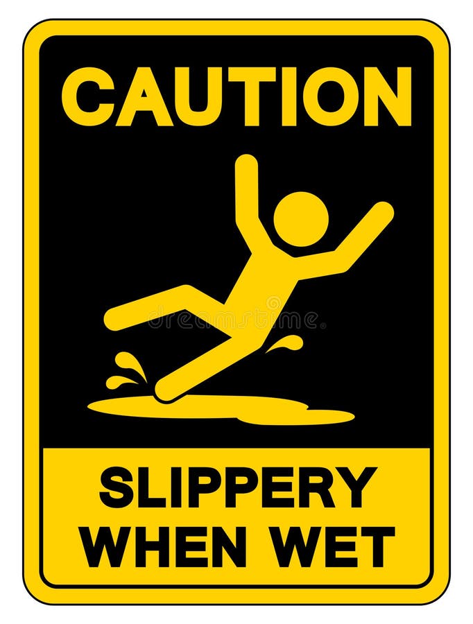 Caution Slippery when Wet Symbol Sign,Vector Illustration, Isolate on ...