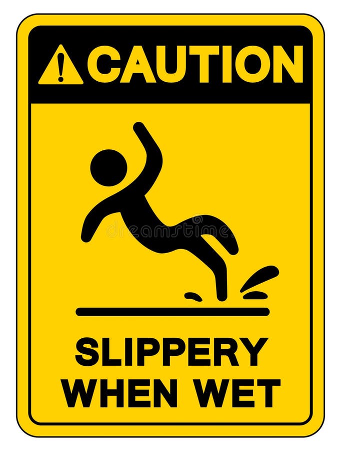 Caution Slippery when Wet Symbol Sign,Vector Illustration, Isolate on ...