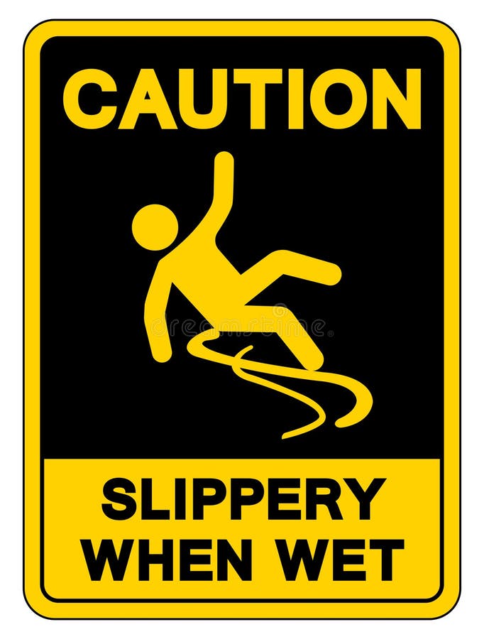 Caution Slippery when Wet Symbol Sign,Vector Illustration, Isolate on ...