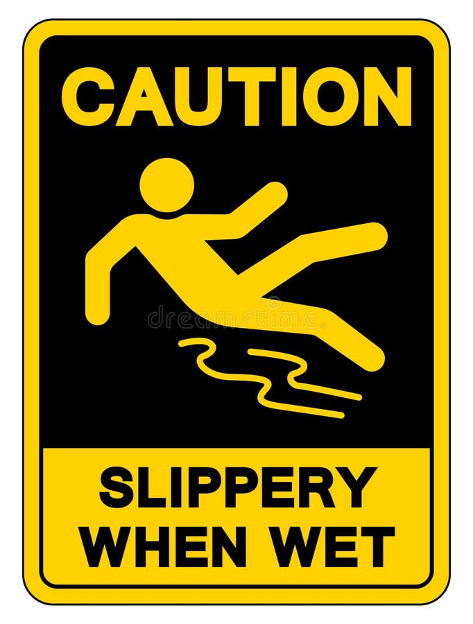 Caution Slippery when Wet Symbol Sign,Vector Illustration, Isolate on ...