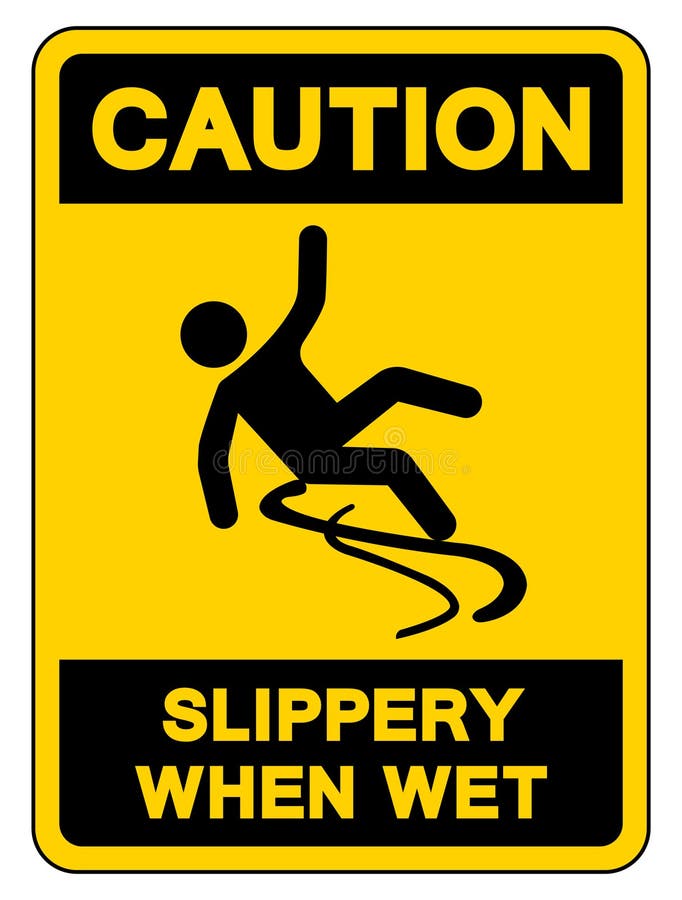 Caution Slippery when Wet Symbol Sign,Vector Illustration, Isolate on ...