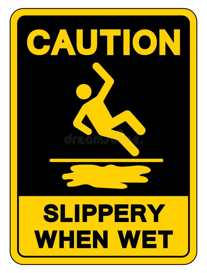 Caution Slippery when Wet Symbol Sign,Vector Illustration, Isolate on ...