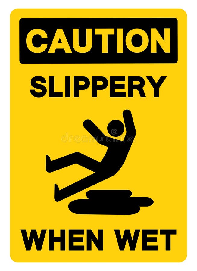 Caution Slippery when Wet Symbol Sign,Vector Illustration, Isolate on ...