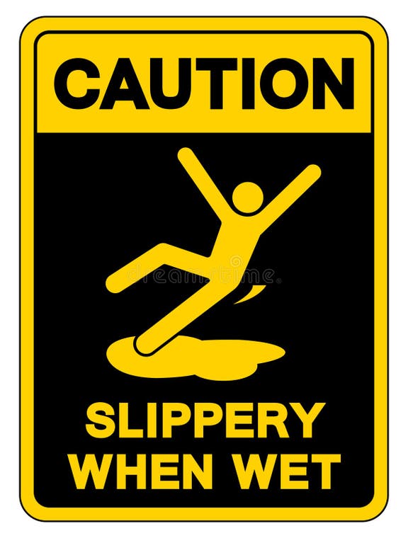 Caution Slippery when Wet Symbol Sign,Vector Illustration, Isolate on ...