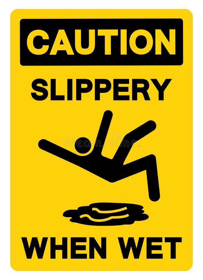 Caution Slippery when Wet Symbol Sign,Vector Illustration, Isolate on ...