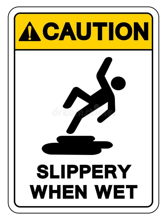 Caution Slippery when Wet Symbol Sign,Vector Illustration, Isolate on ...