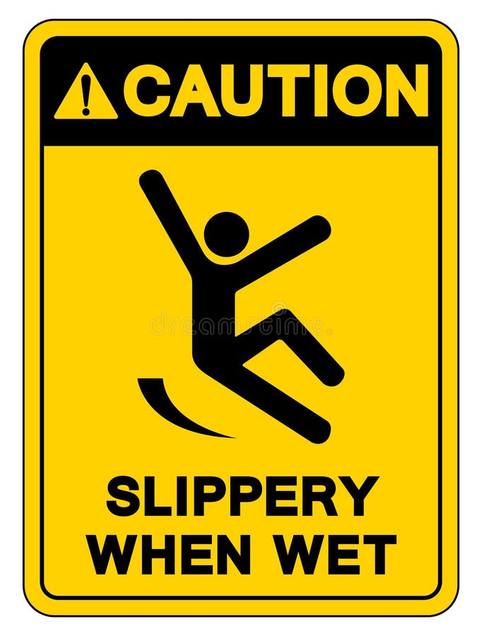 Caution Slippery when Wet Symbol Sign,Vector Illustration, Isolate on ...
