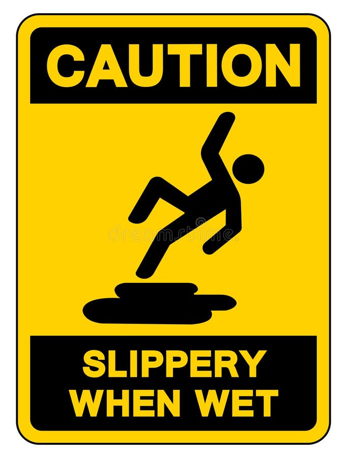 Caution Slippery when Wet Symbol Sign,Vector Illustration, Isolate on ...