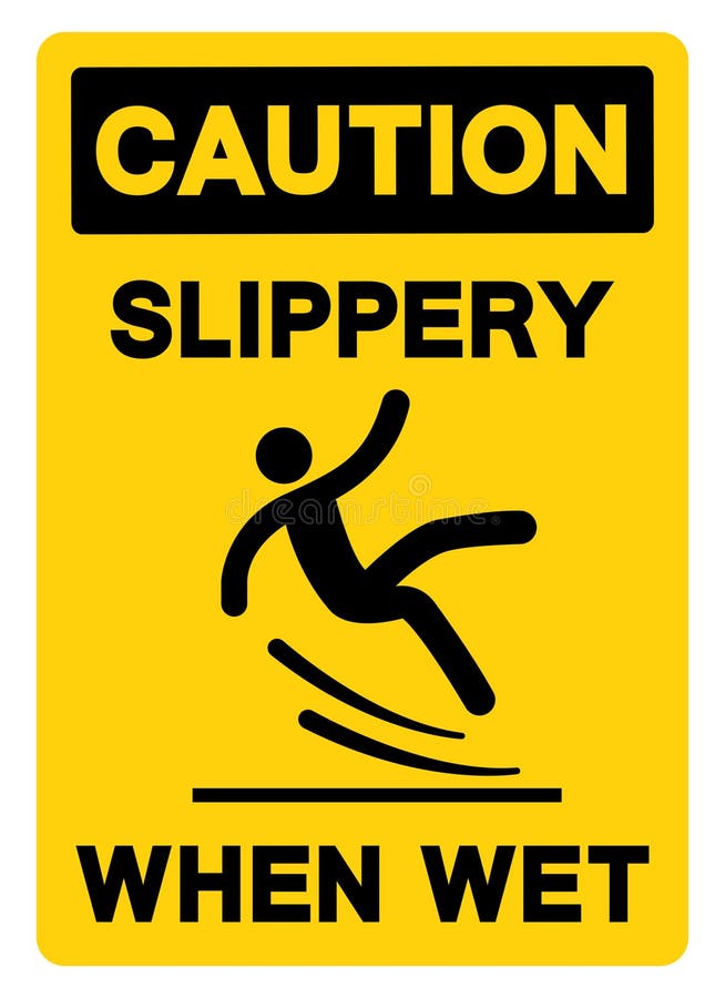Caution Slippery when Wet Symbol Sign,Vector Illustration, Isolate on ...