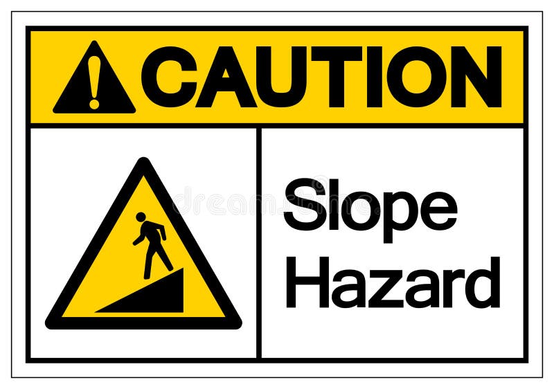 Beware Slope Symbol Sign,Vector Illustration, Isolate on White ...