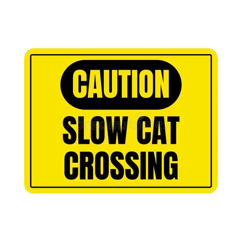 Caution slow cat crossing stock illustration. Illustration of icon ...