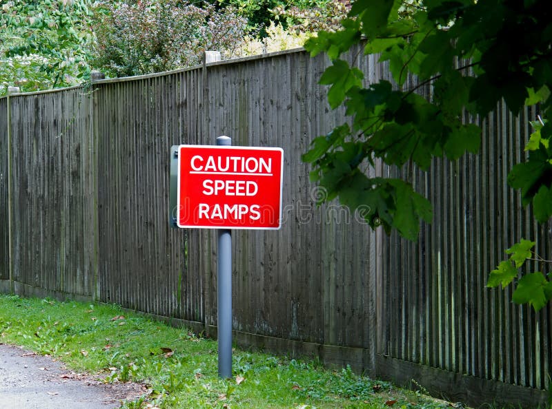 Caution speed bump sign stock photo. Image of green, forest - 38719228