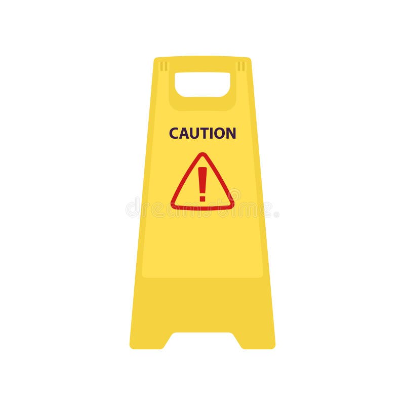 Caution Standing Board Flat Illustration. Clean Icon Design Element on ...
