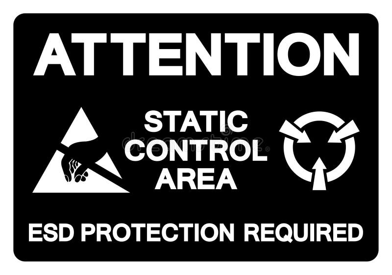 Caution Static Control Area ESD Protection Required Symbol Sign, Vector ...