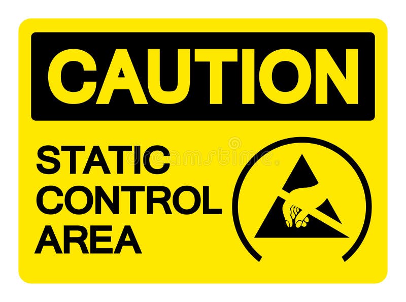 Caution Static Control Area ESD Protection Required Symbol Sign, Vector ...