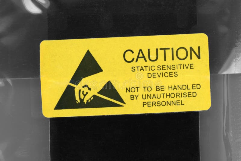 Caution Static Sensitive Devices Packet Stock Photo - Image of ...