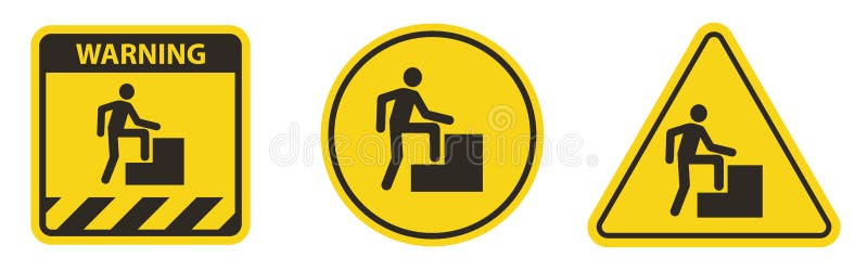 Caution Step Up Sign on White Background Stock Vector - Illustration of ...
