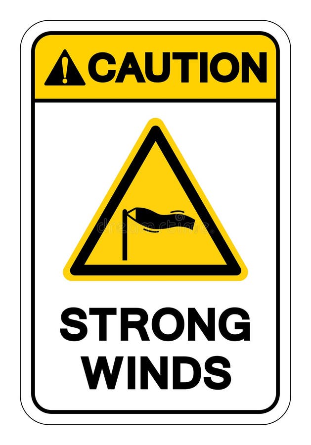 Caution Strong Winds Symbol Sign, Vector Illustration, Isolate on White ...