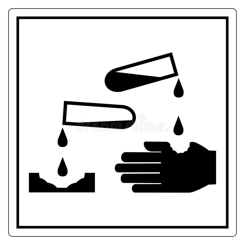 Caution Symbol for Hazardous Chemical Spills Featuring Test Tubes and ...