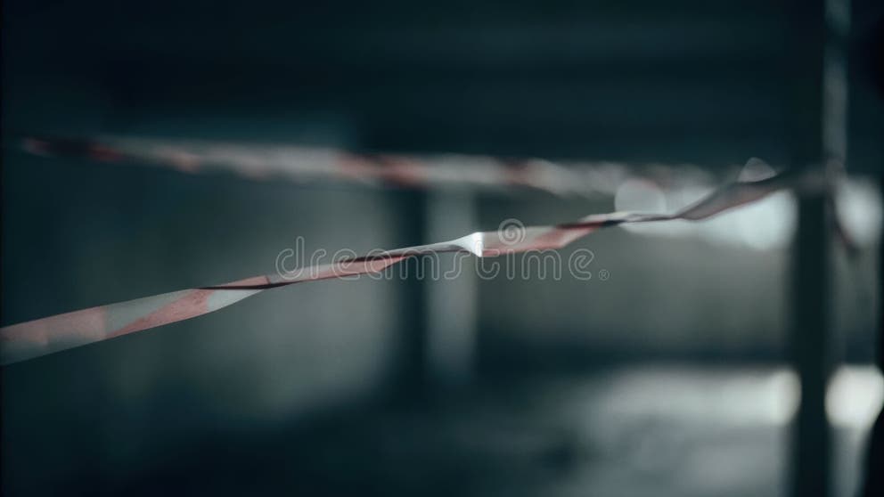 Caution Tape Break at Construction Site Shallow Depth of Field ...