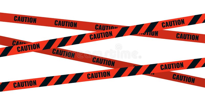 Caution Tape. Caution Red Warning Lines Isolated on White Stock Vector ...