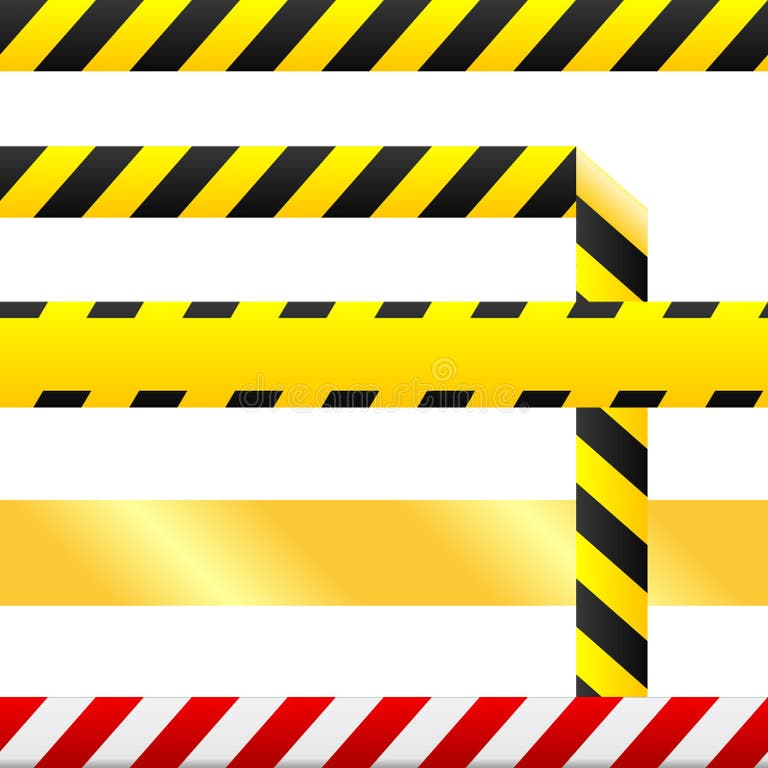Caution Tape and Warning Signs in Seamless Vector Stock Vector ...
