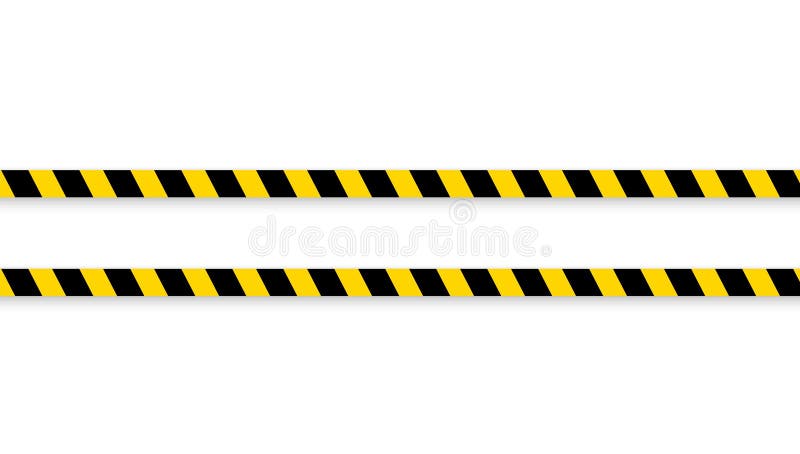 Caution Tape. Warning Stop Line with Yellow and Black Diagonal Stripes ...