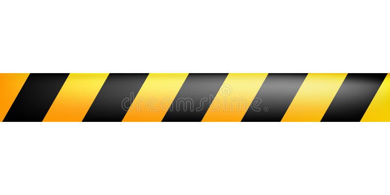 Caution Tape with Yellow and Black Stripes Isolated on a Transparent ...