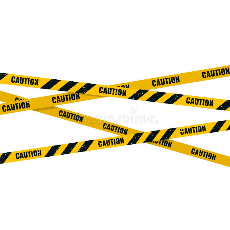 Caution Tape. Caution Yellow Warning Lines Isolated on White Stock ...