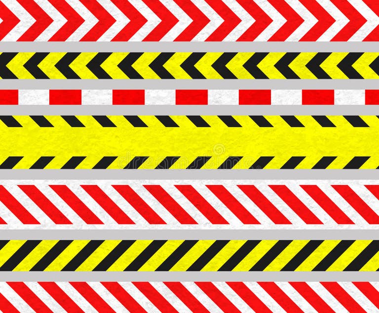Caution Tapes and Warning Signs, SEAMLESS Stripes Stock Illustration ...