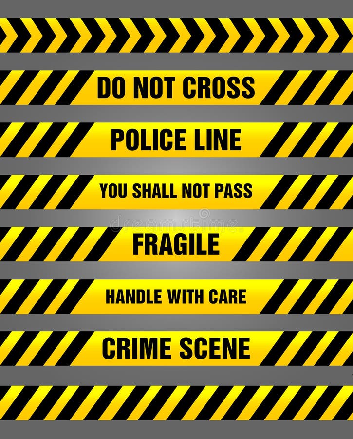 Caution Tapes - Yellow and Black Warning Pattern Stock Vector ...