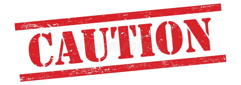 CAUTION Text on Red Grungy Lines Stamp Stock Illustration ...