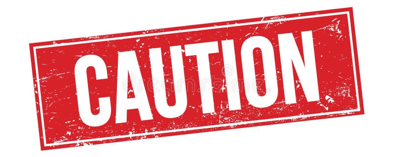 CAUTION Text on Red Grungy Rectangle Stamp Stock Illustration ...