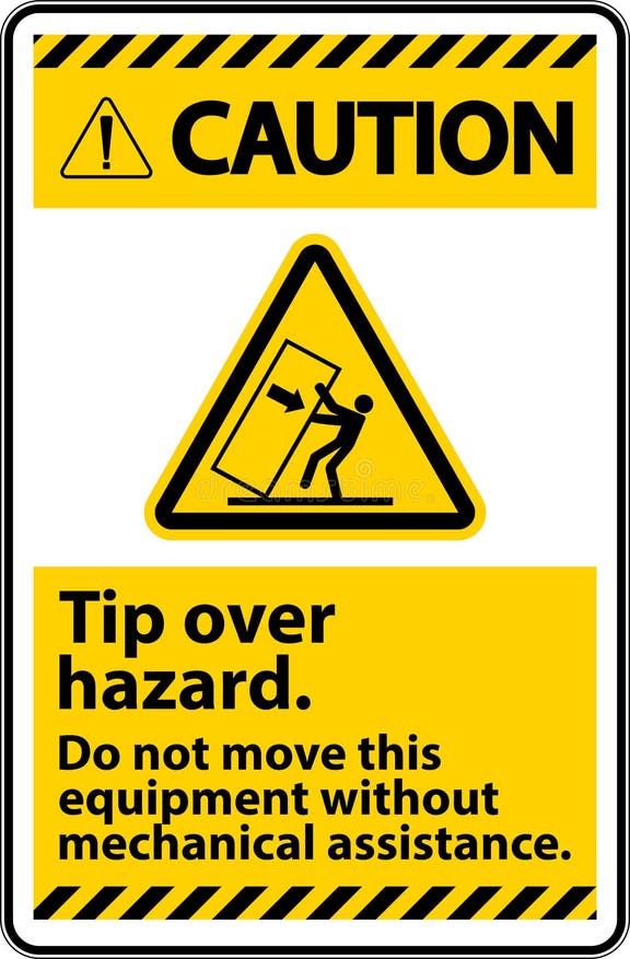Caution Tip Over Hazard Do Not Move Label on White Background Stock ...