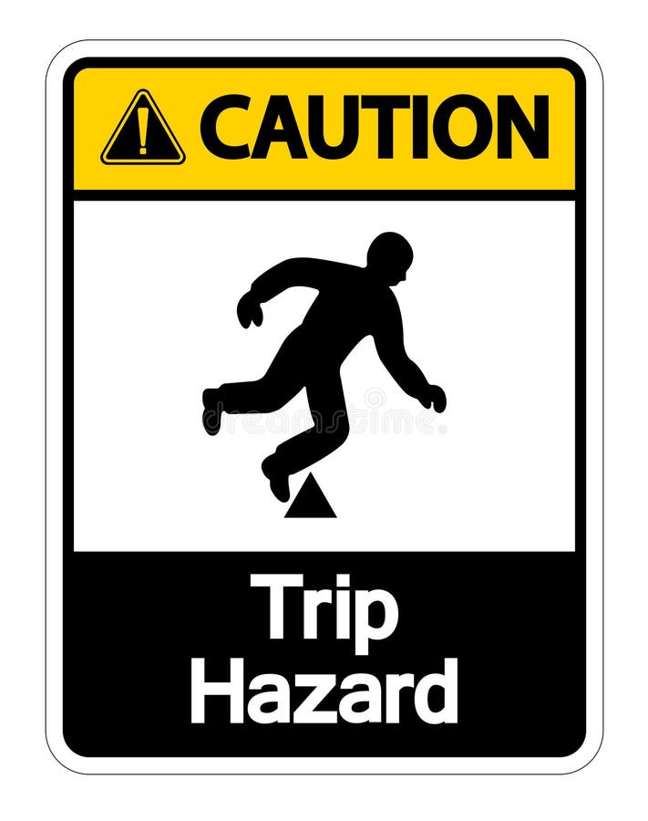 Beware Trip Hazard Symbol Isolate on White Background,Vector ...