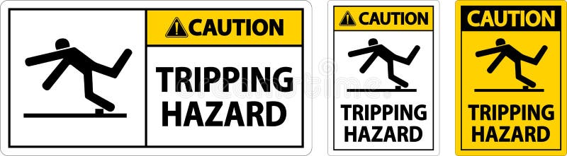 Caution Tripping Hazard Sign on White Background Stock Vector ...