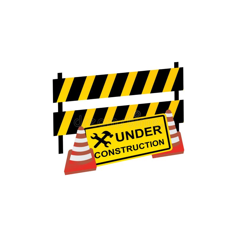 Caution of Under Construction Board Design Template Stock Vector ...
